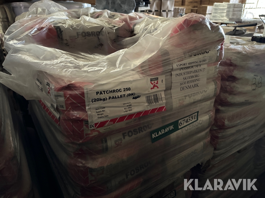Mørtel Fosroc Patchroc 250, Kolding, Klaravik auktioner