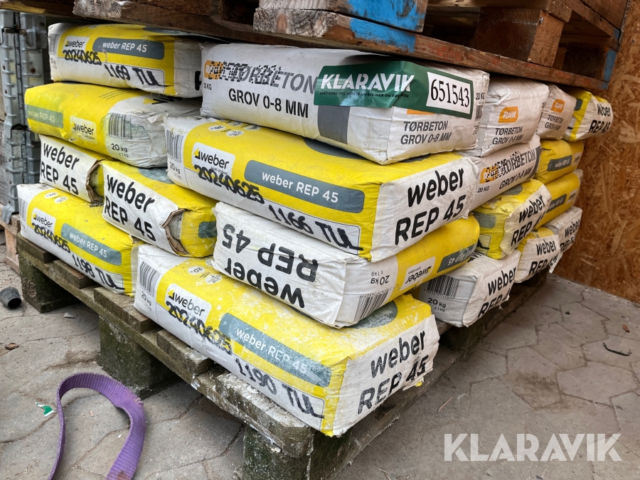 Reparations mørtel og Tørbeton Weber & Raw REP 45 og Tørbeto