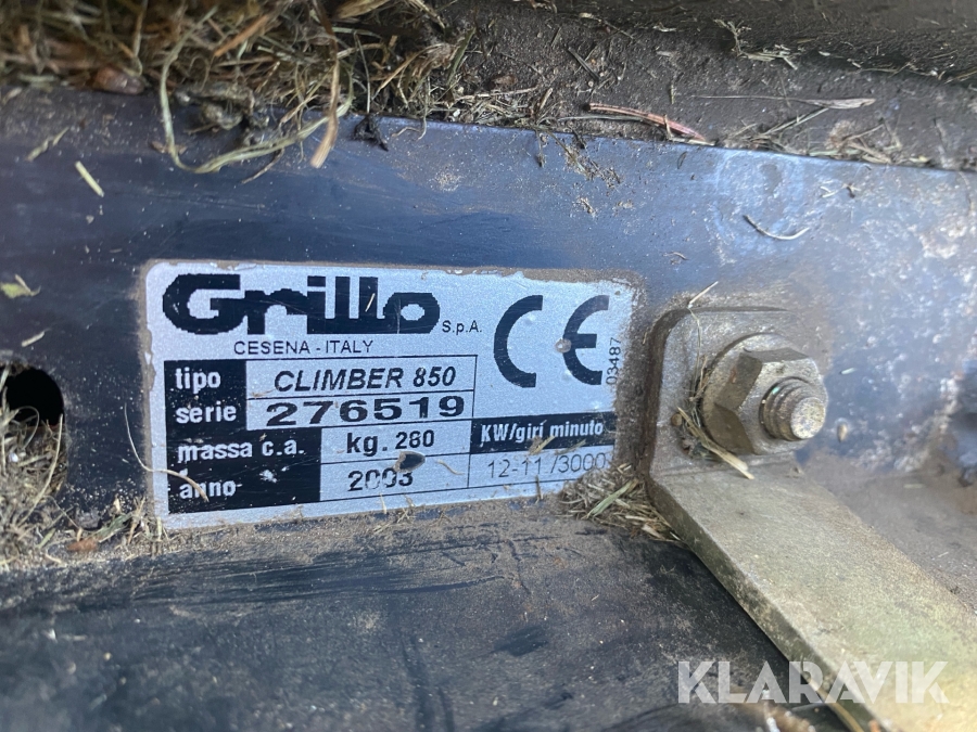 Skråningsklipper Grillo Climber 850, Holbæk, Klaravik auktio
