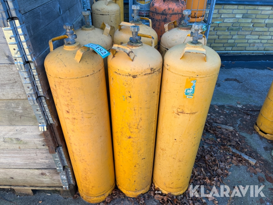 Gasflasker Tomme 3 stk store BP, Rudersdal, Klaravik auktion