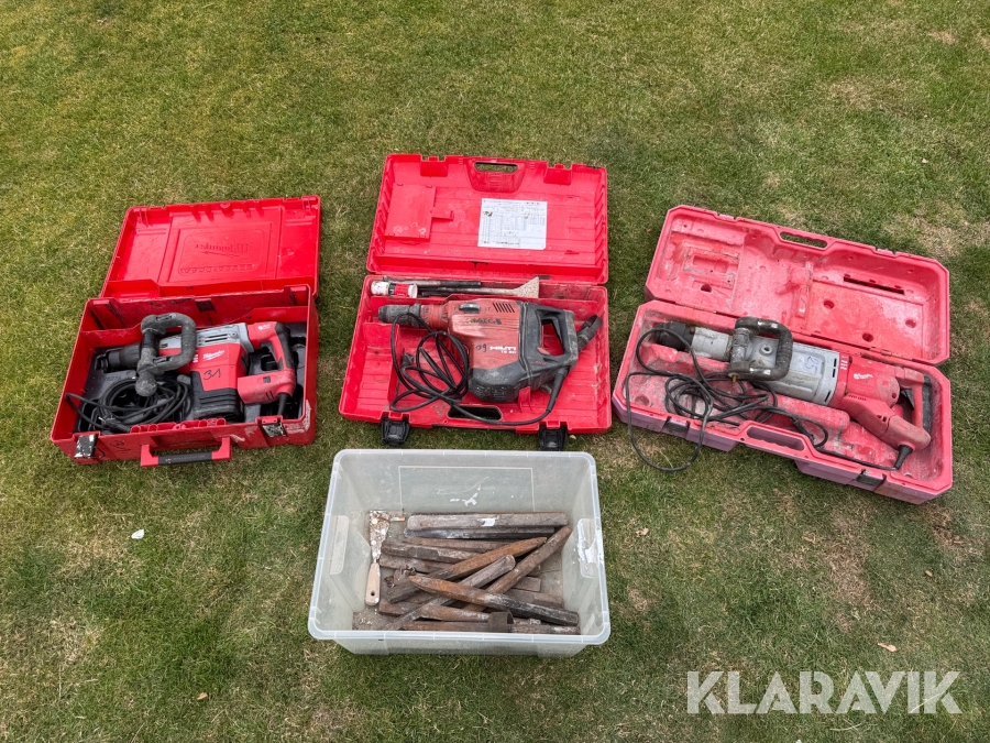 Parti med bore-/mejselhamre Hilti Og Milwaukee, Helsingør, K