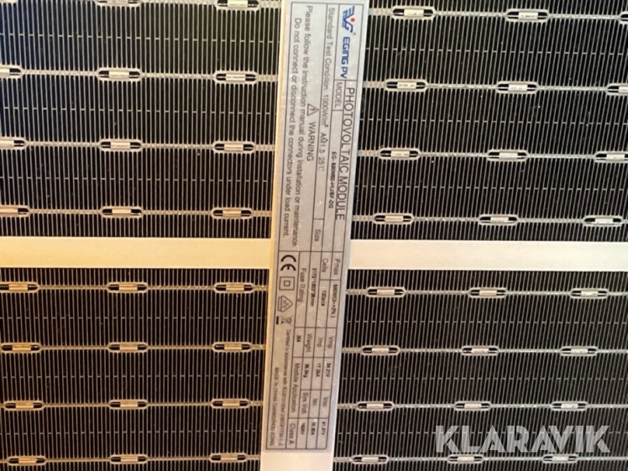 Solcellepaneler EGING PV EG-590M60-HU/BF-DG, Lejre, Klaravik