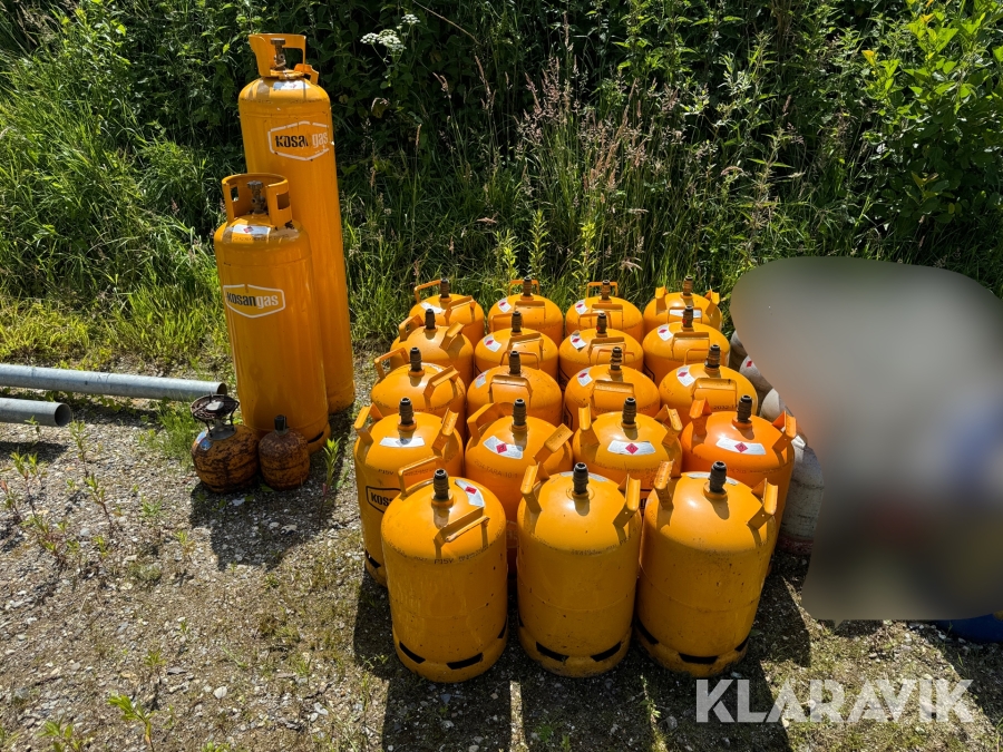 Tomme Gasflasker Kosangas, Halsnæs, Klaravik auktioner
