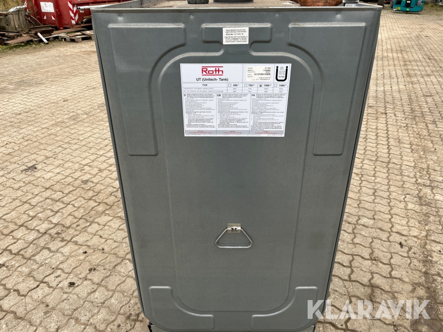 Dobbeltsidet tank Roth UT1000, Odense, Klaravik auktioner